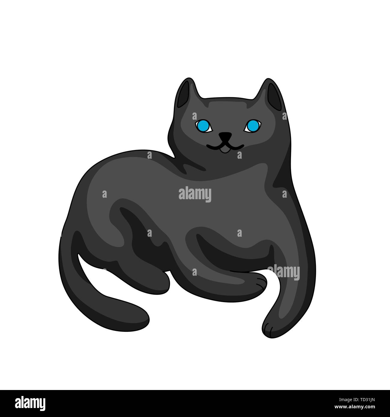 Stylized illustration of cartoon black cat Stock Vector Image & Art - Alamy