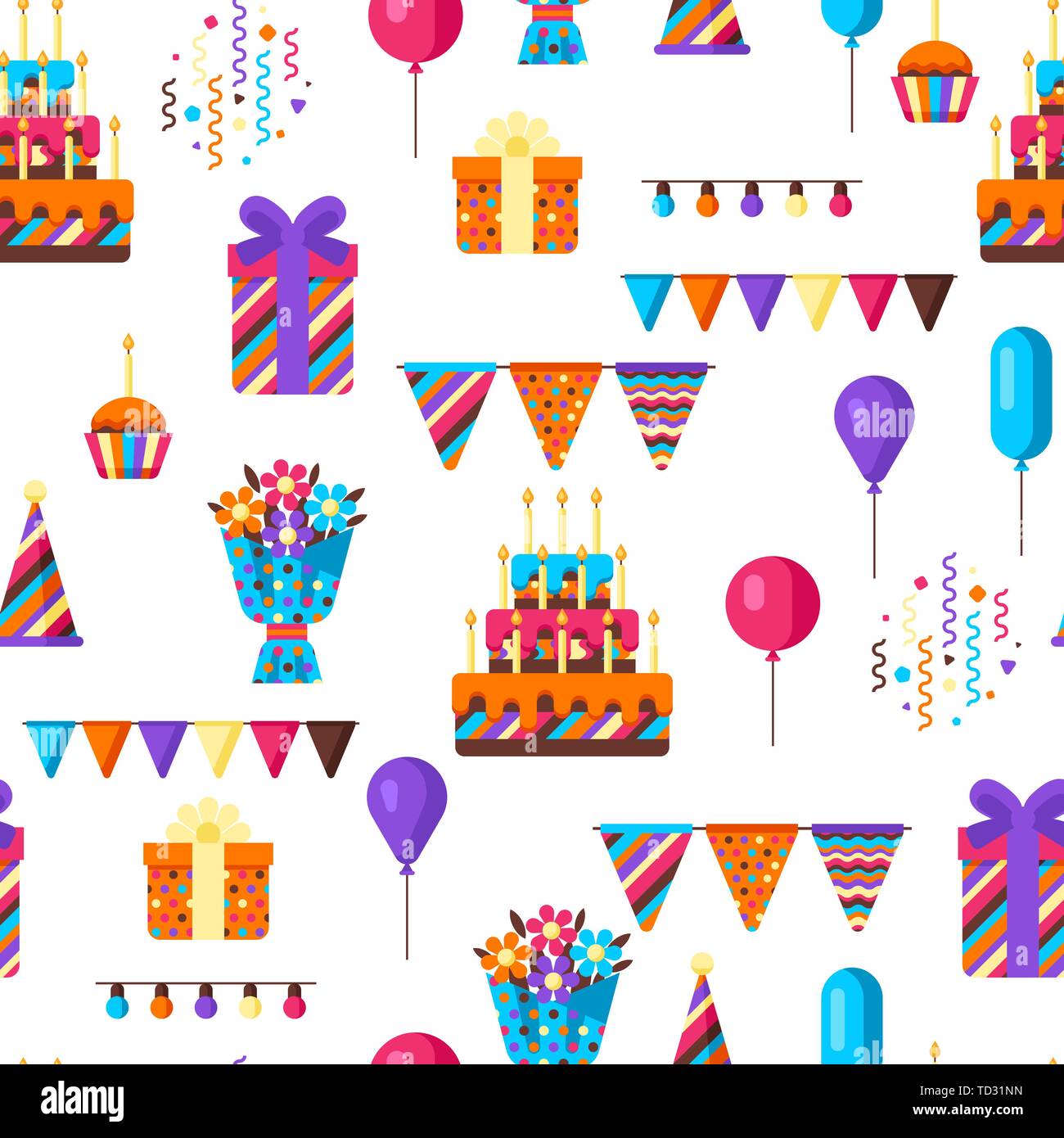 Happy Birthday seamless pattern Stock Vector Image & Art - Alamy