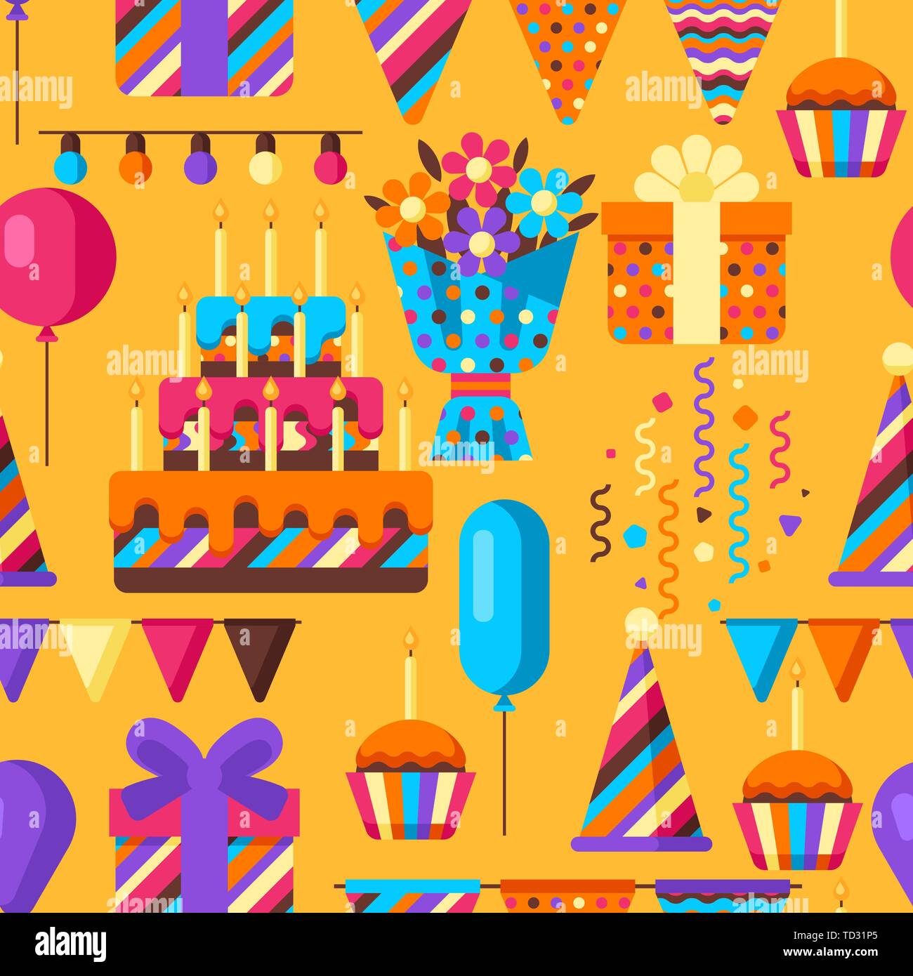Happy Birthday seamless pattern Stock Vector Image & Art - Alamy