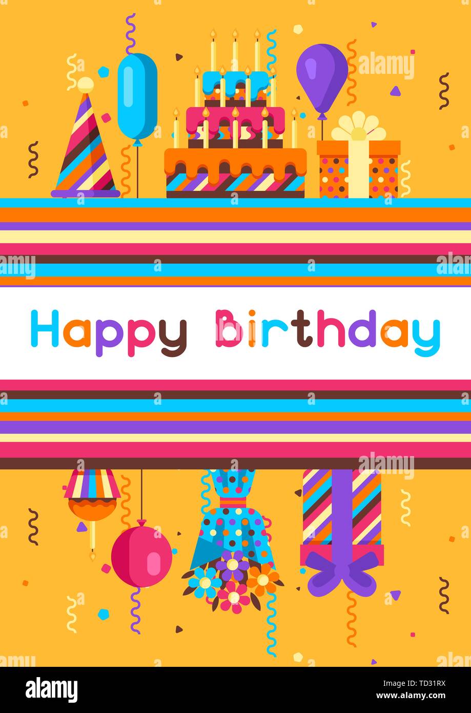 Happy Birthday Greeting Card Stock Vector Image And Art Alamy