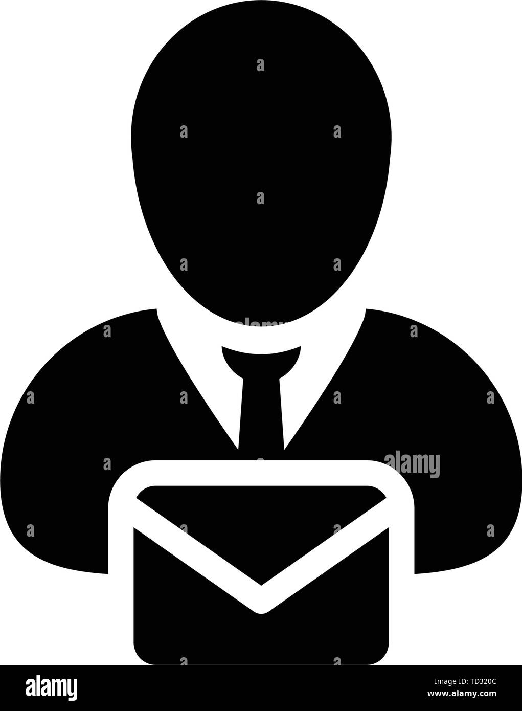 Email user icon vector male person profile avatar with envelope symbol ...