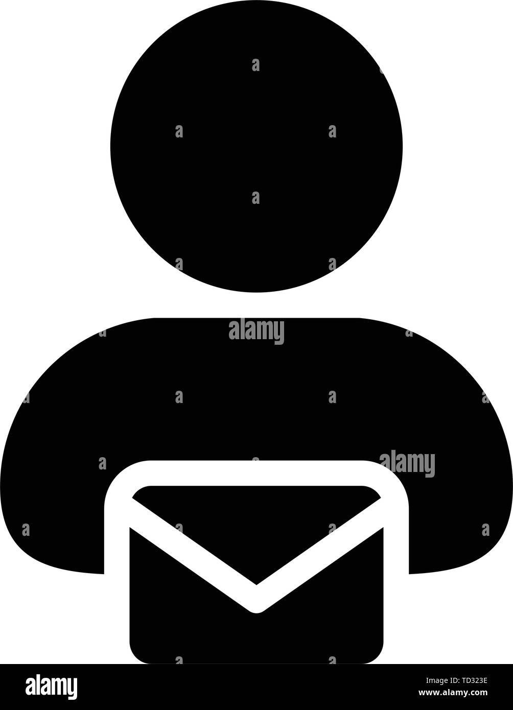 Internet icon vector male user person profile avatar with envelope ...