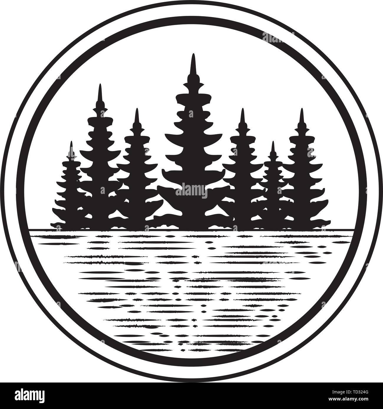 circular frame with forest zone Stock Vector Image & Art - Alamy