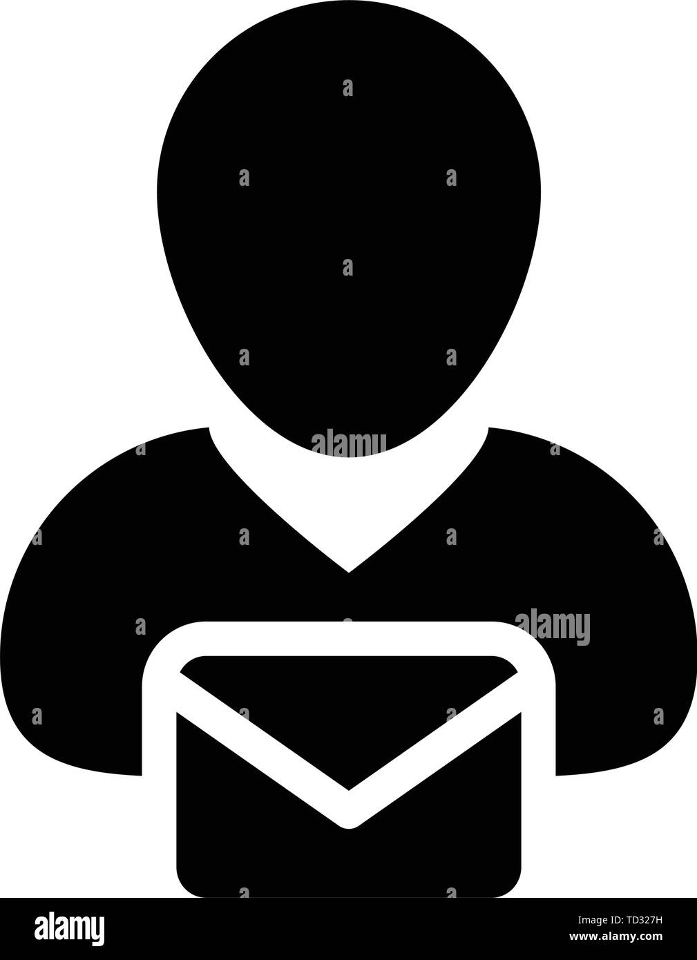 Receive icon vector male user person profile avatar with envelope ...
