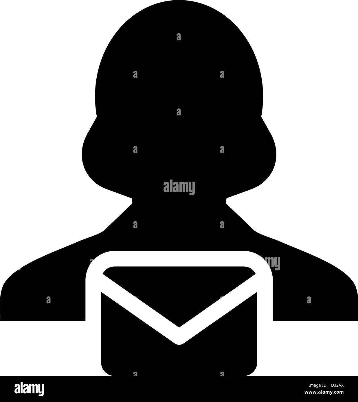 Mail icon vector emale user person profile avatar with envelope symbol ...