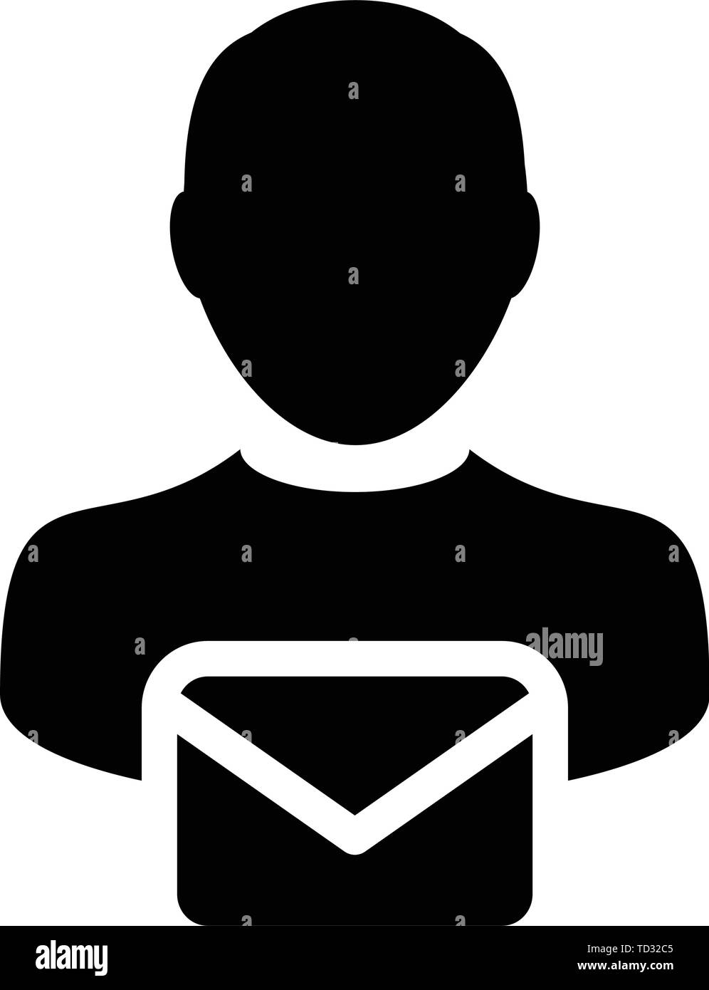 Message icon vector male user person profile avatar with envelope ...