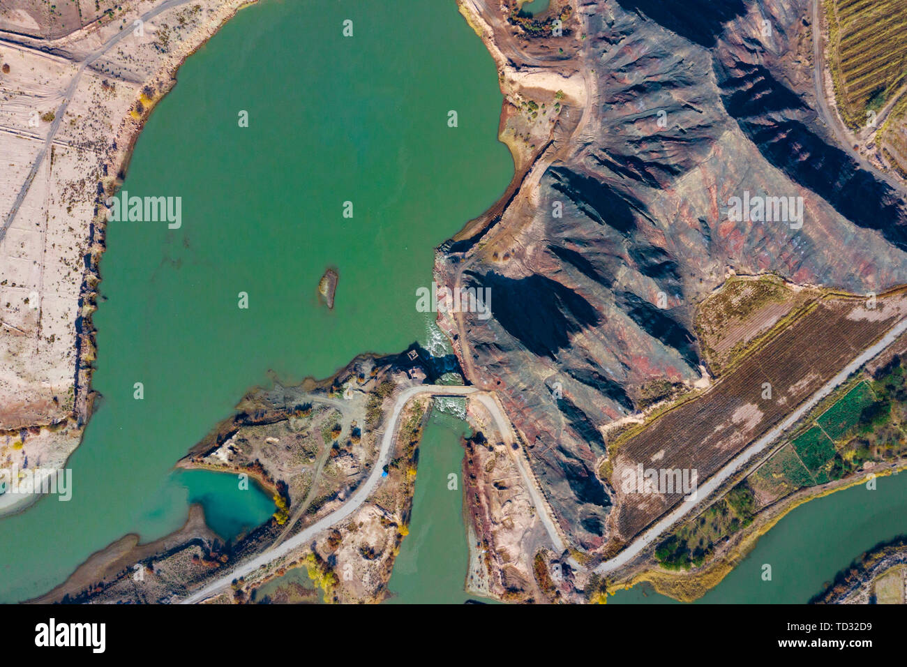 A river in an aerial view Stock Photo - Alamy