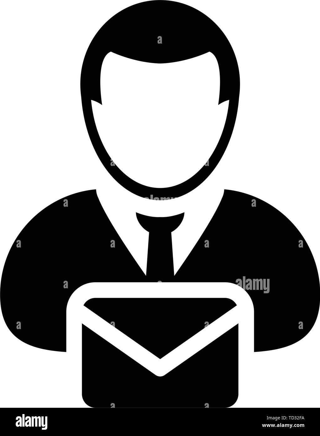 Letter icon vector male user person profile avatar with envelope symbol ...