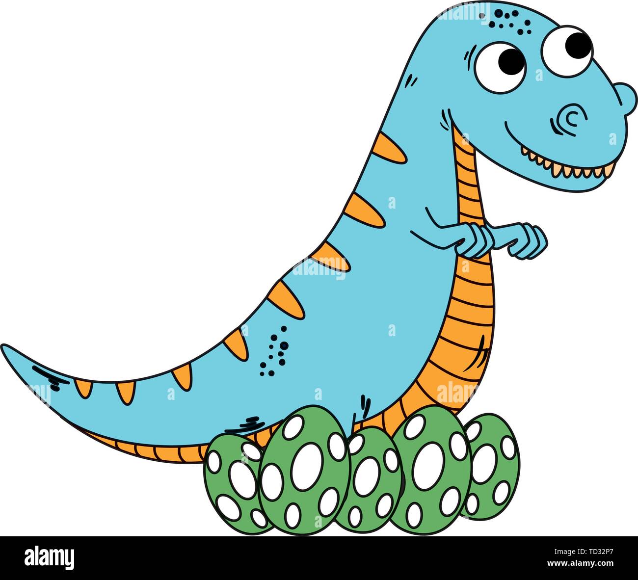 mother tyrannosaurus rex care of their eggs comic character Stock ...