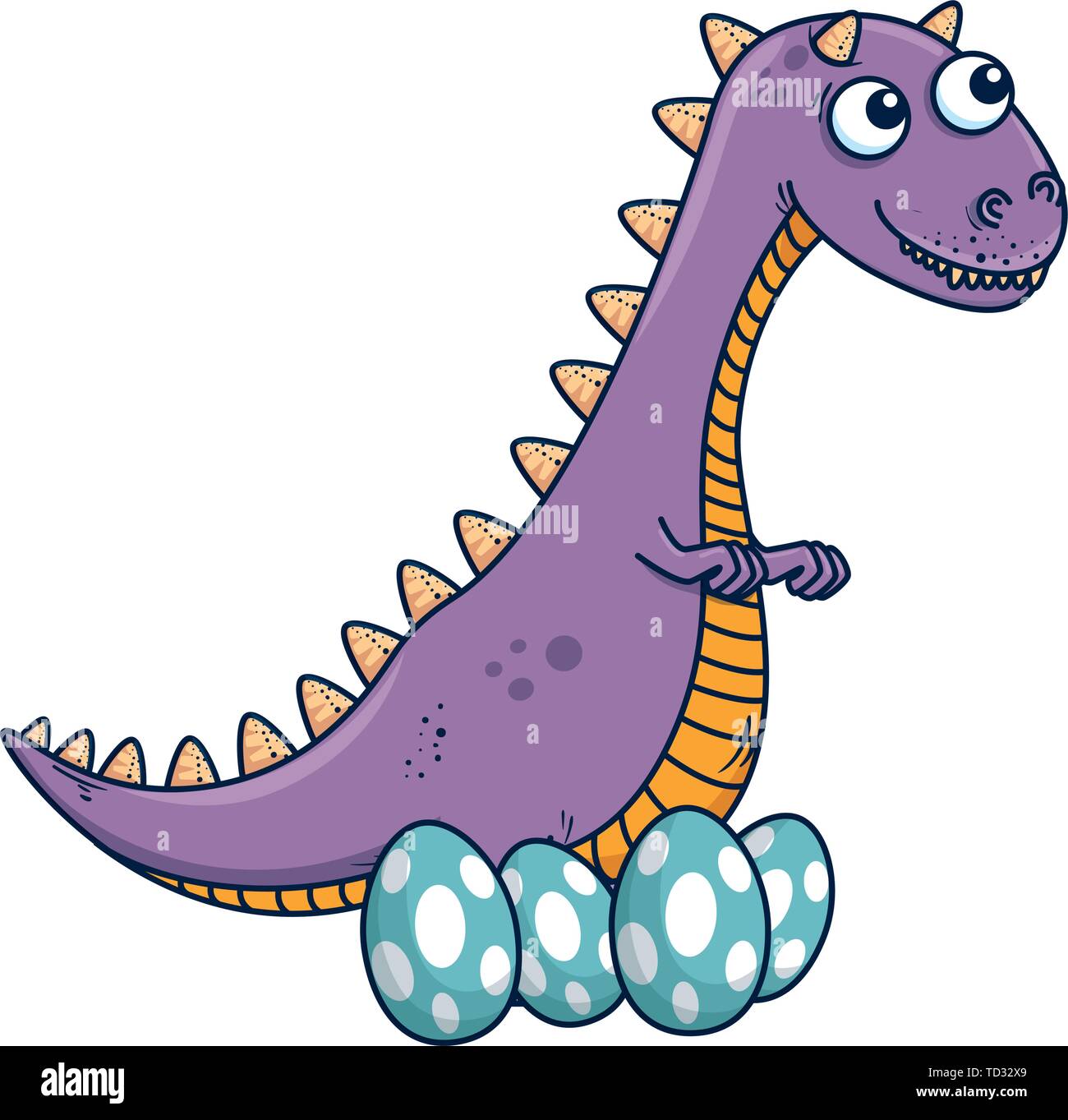 mother tyrannosaurus rex care of their eggs comic character Stock ...