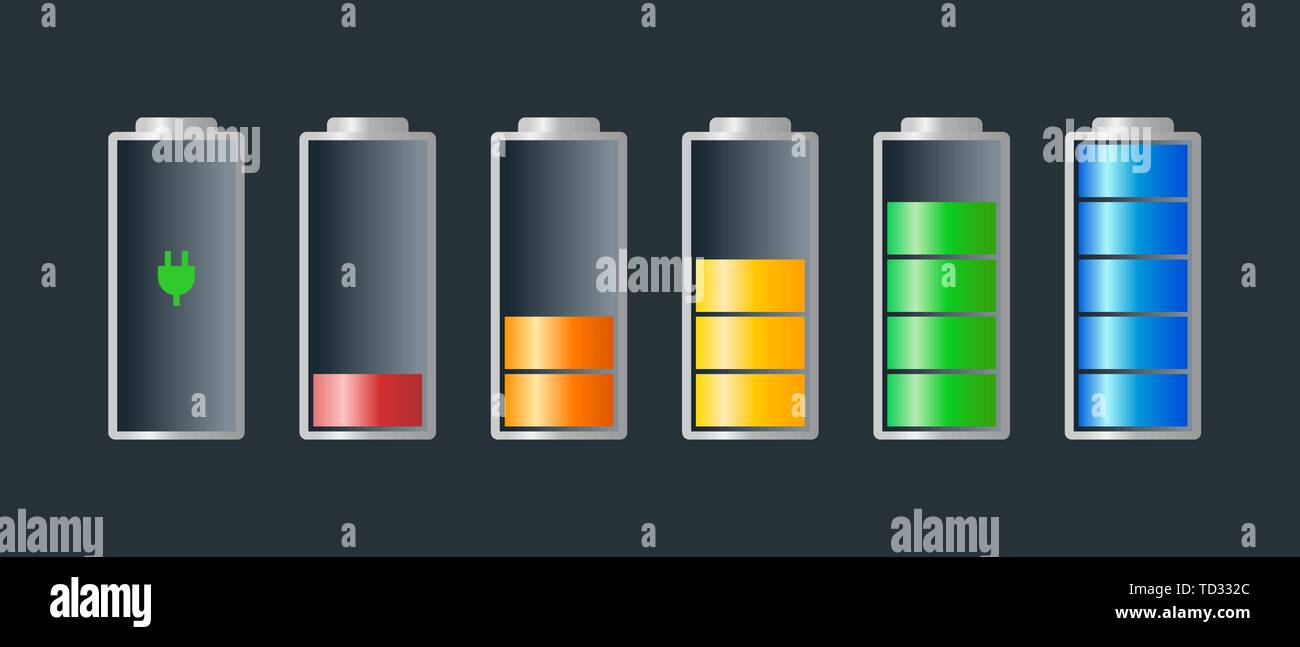Colorful batteries Stock Vector Images - Alamy