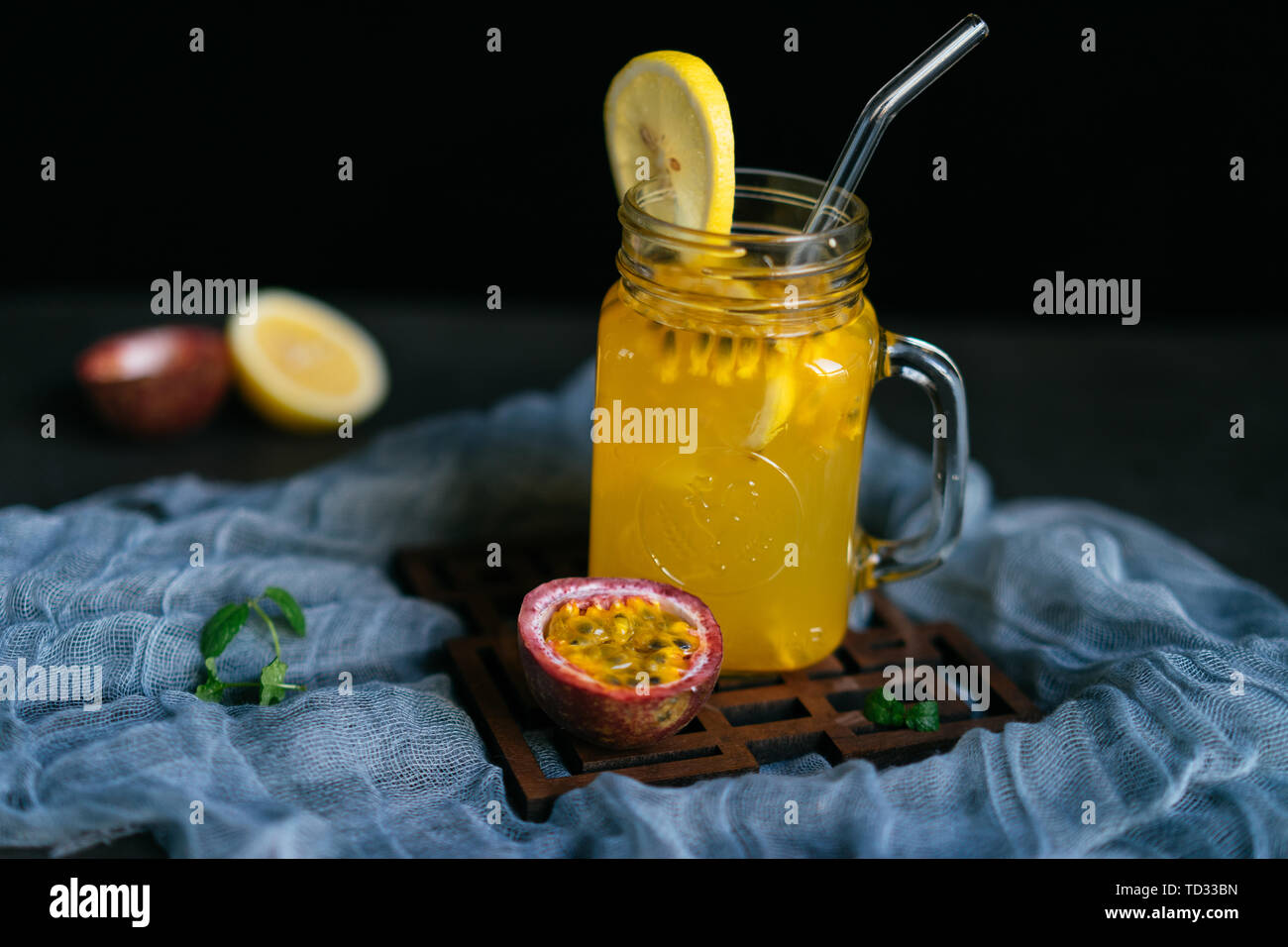 Fresh lemon fruit tea Stock Photo - Alamy