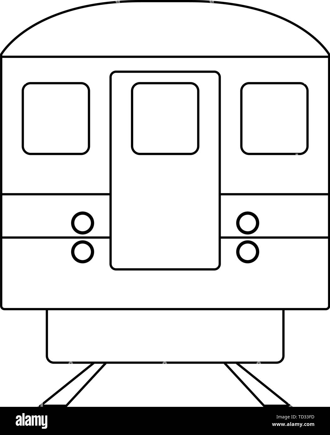 Subway Train Icon. Outline Simple Design. Vector Illustration Stock ...