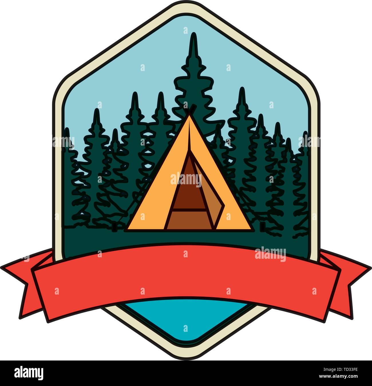 frame with camping zone and tent scene Stock Vector Image & Art - Alamy