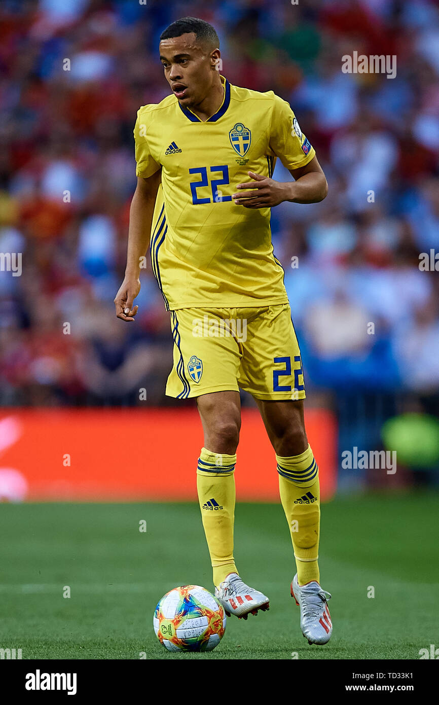 MADRID, SPAIN - JUNE 10: Robin Quaison of Sweden in action during the ...