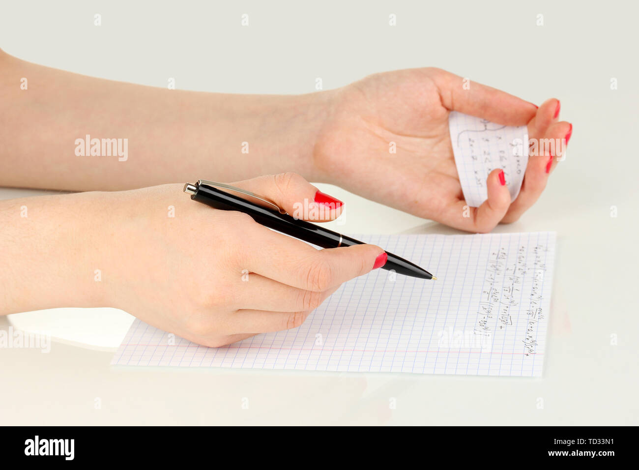 Write off exam isolated on white Stock Photo - Alamy