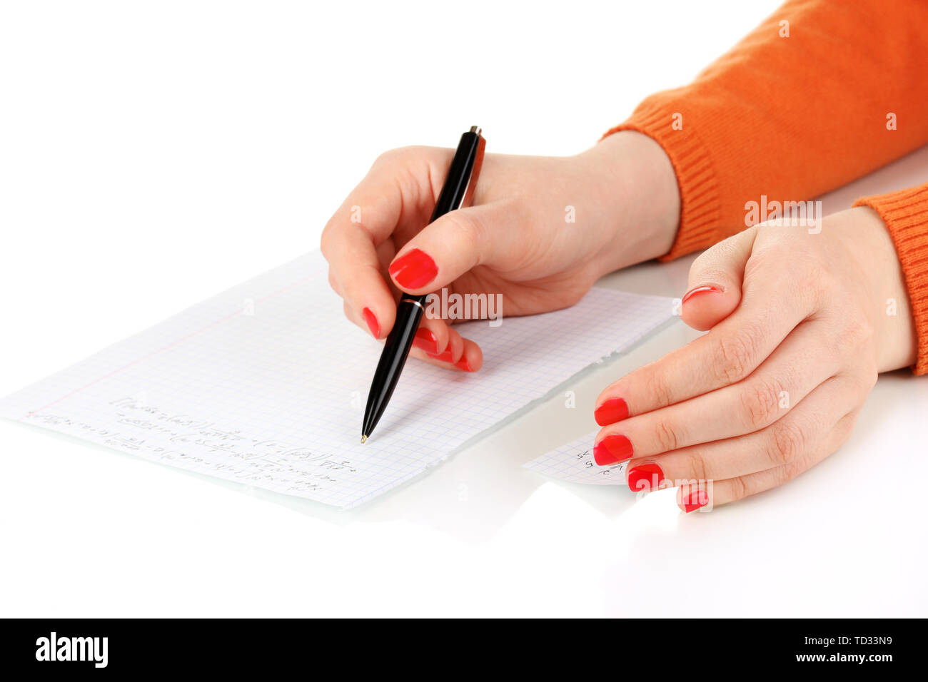Write off exam isolated on white Stock Photo - Alamy