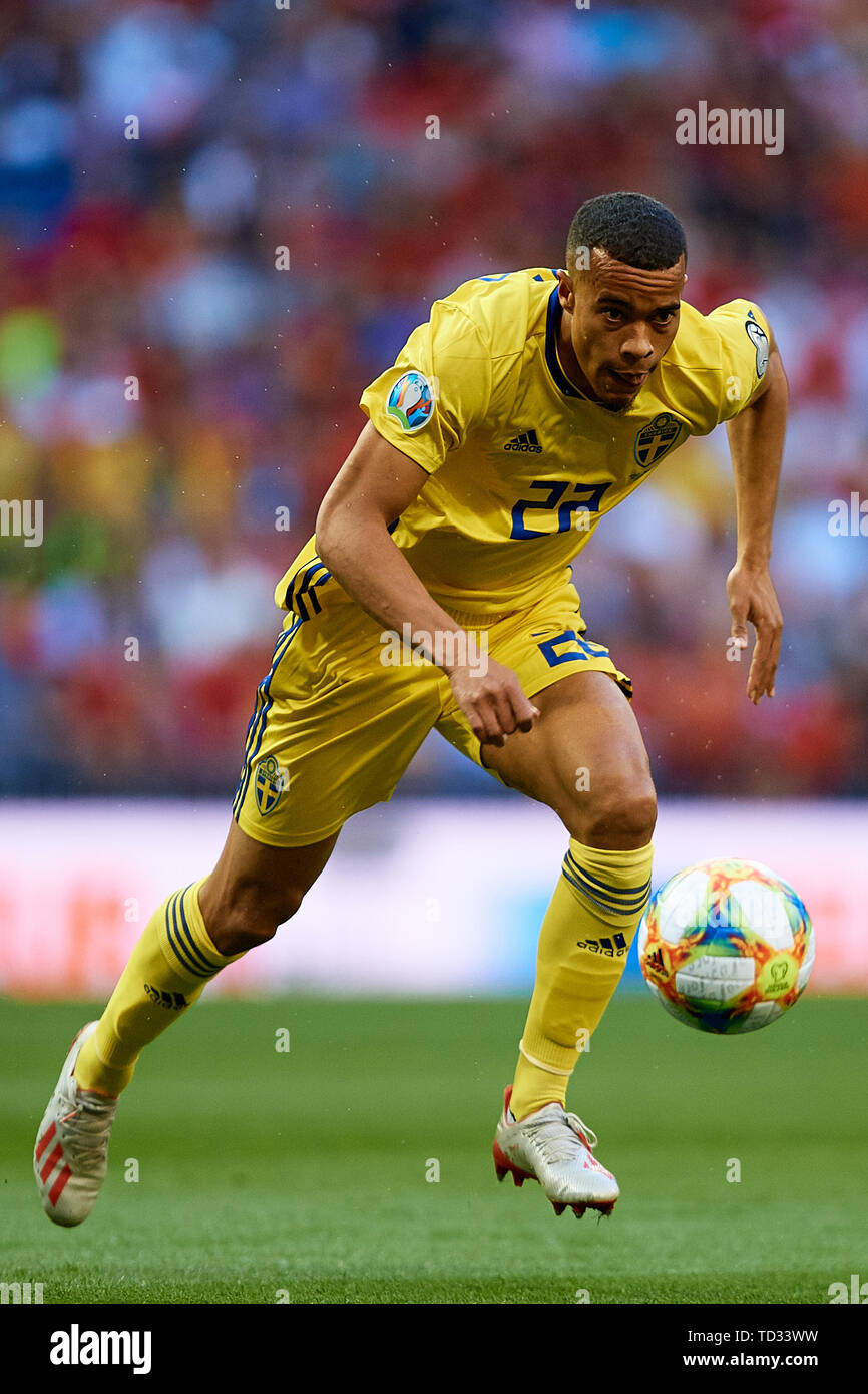 MADRID, SPAIN - JUNE 10: Robin Quaison of Sweden in action during the ...
