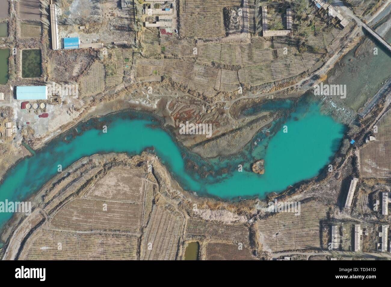 Aerial shot river Stock Photo - Alamy