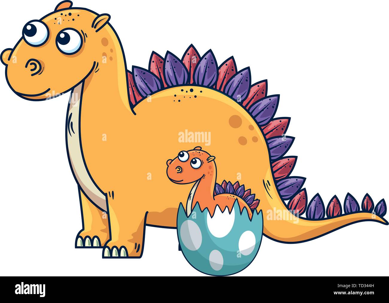 Mother baby dinosaurs Stock Vector Images - Alamy
