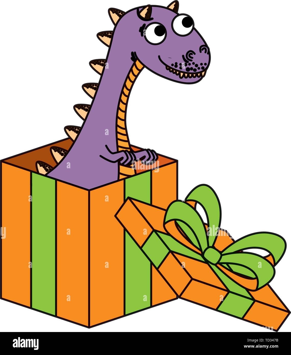 cute tyrannosaurus rex in giftbox present Stock Vector Image & Art - Alamy