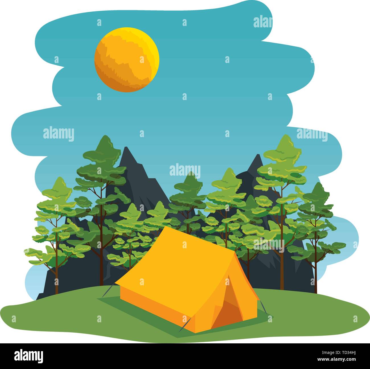 camping zone with camping tent scene Stock Vector Image & Art - Alamy