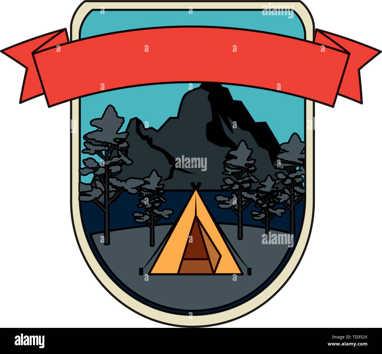 frame with camping zone and tent scene Stock Vector Image & Art - Alamy