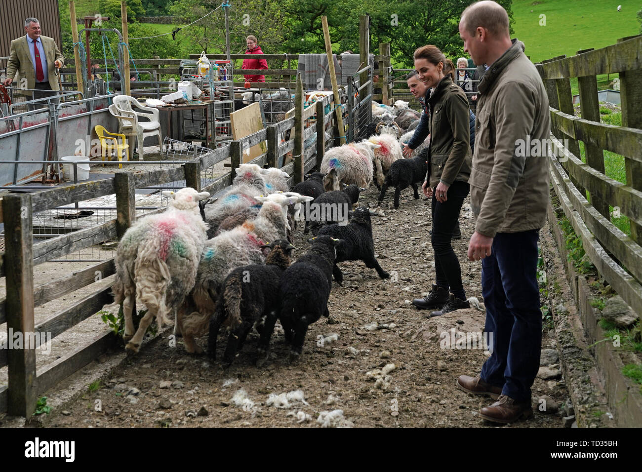 The Duke and Duchess of Cambridge during a visit to Deepdale Hall Farm ...