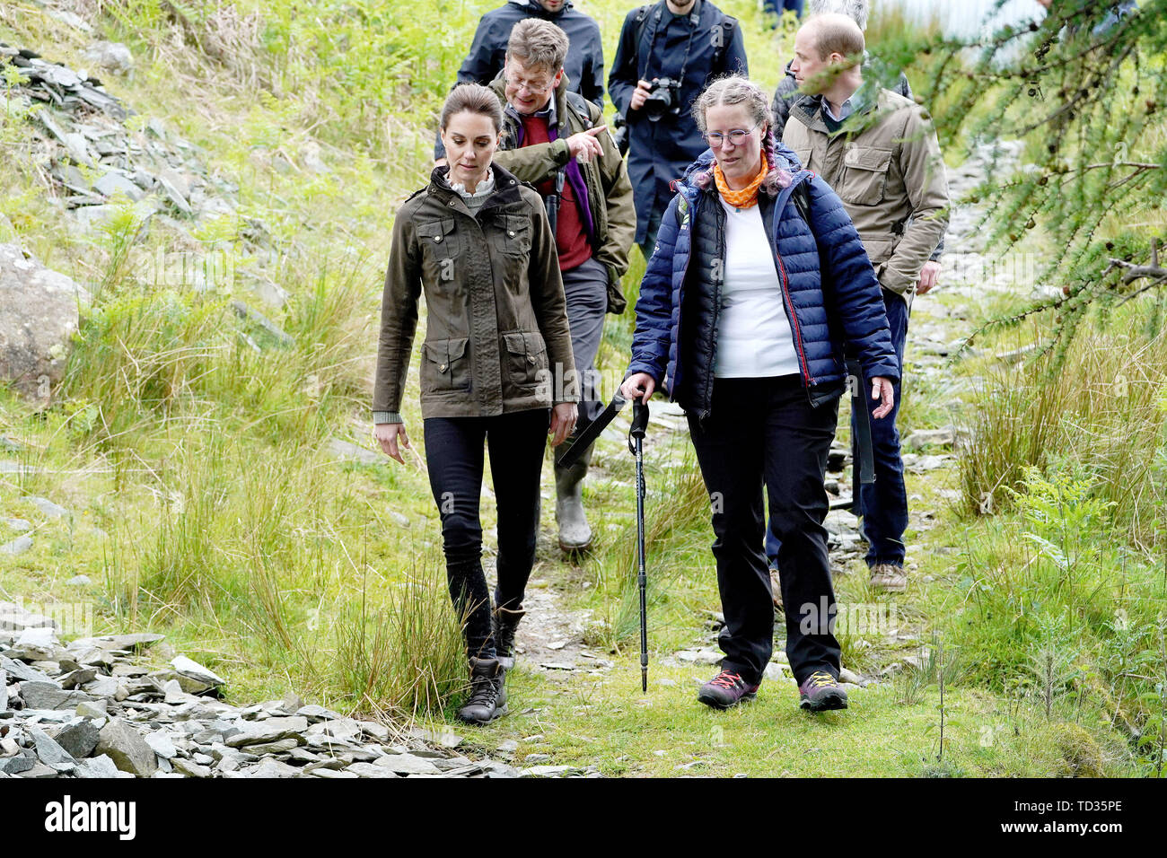 The Duke and Duchess of Cambridge walk along footpaths at Deepdale Hall ...