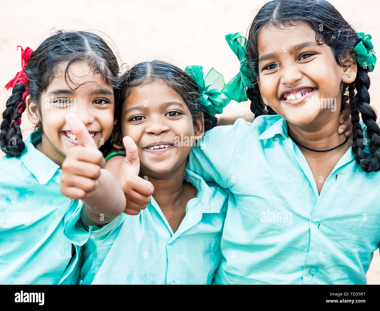 Indian School Children Smiling