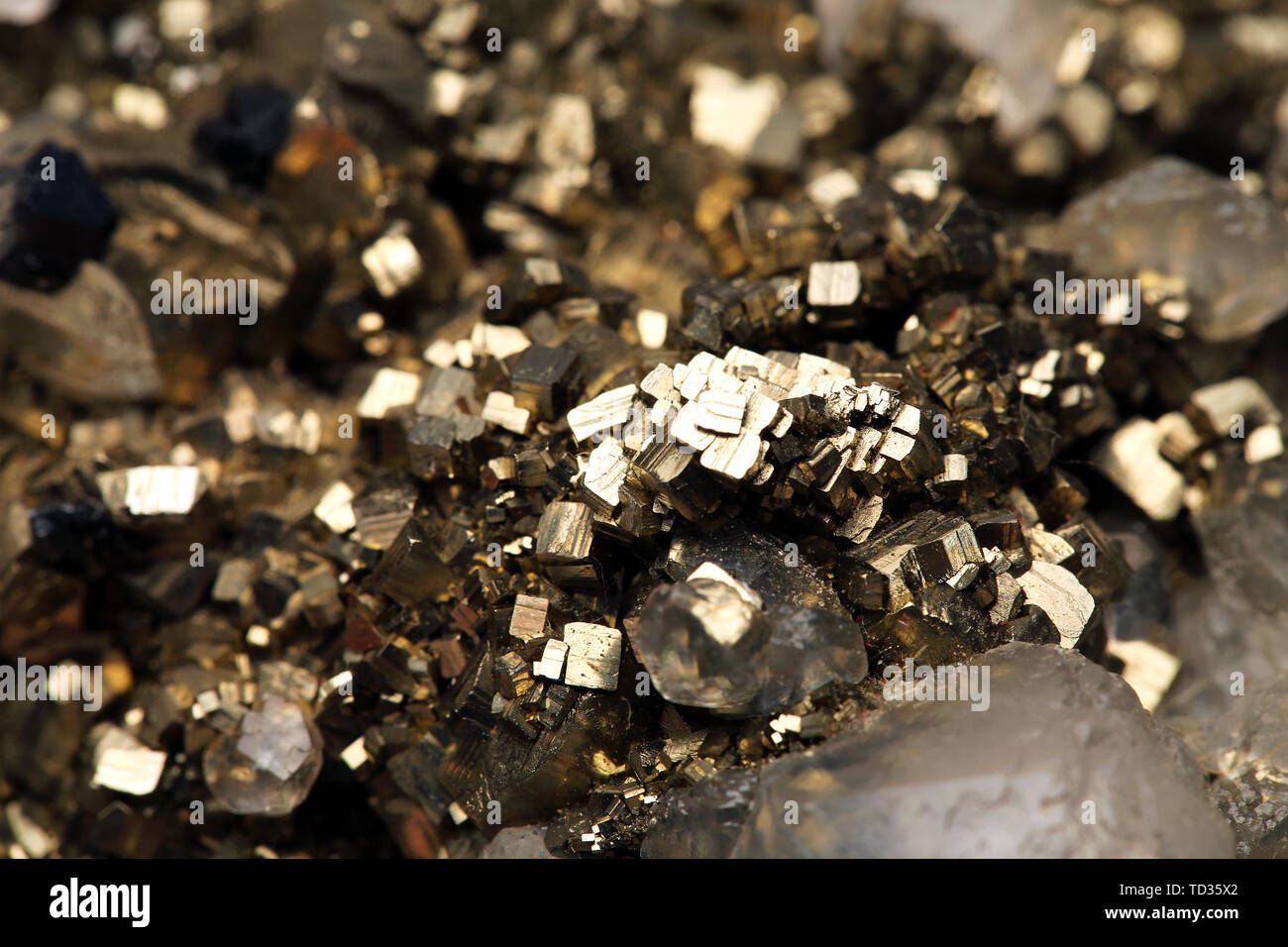 Pyrite Crystal Mineral Specimen Rock Geology rock gem stone Stock Photo ...