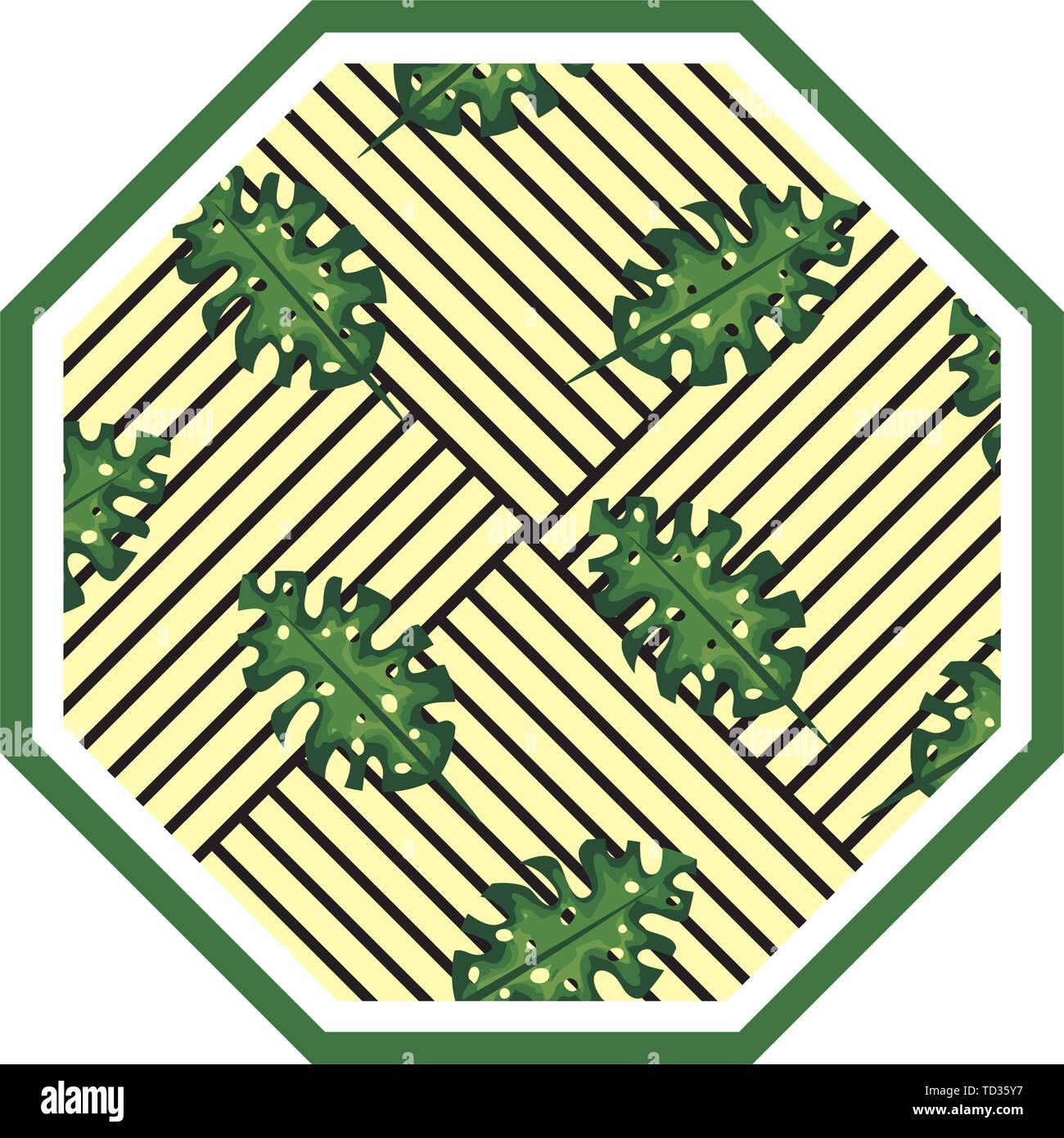 rhombus in straw with leafs Stock Vector Image & Art - Alamy