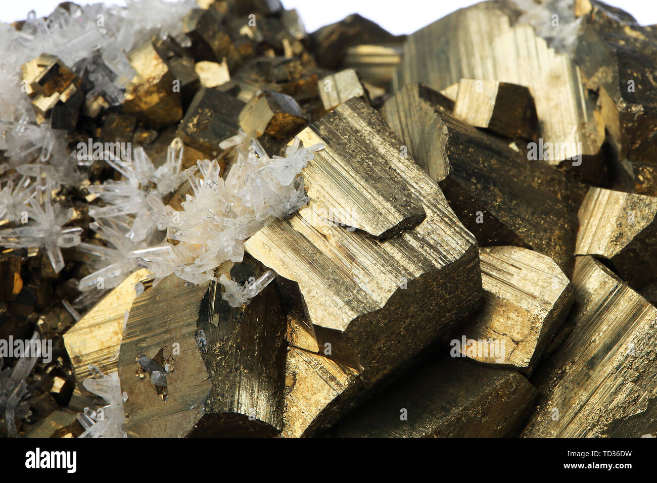 Pyrite Crystal Mineral Specimen Rock Geology rock gem stone Stock Photo ...