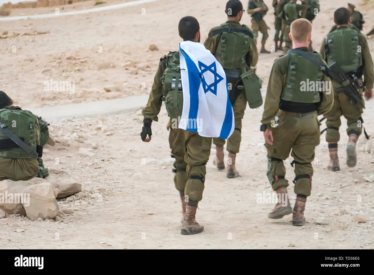 Israeli Soldiers With Flag
