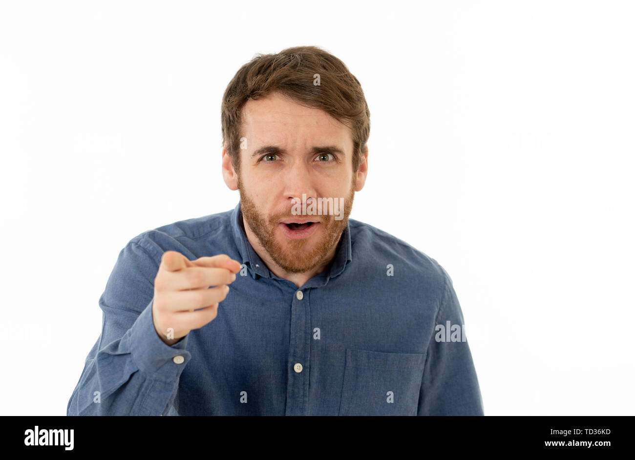 Portrait of funny attractive young man with happy and surprised face ... Portrait of funny attractive young man with happy and surprised face ...