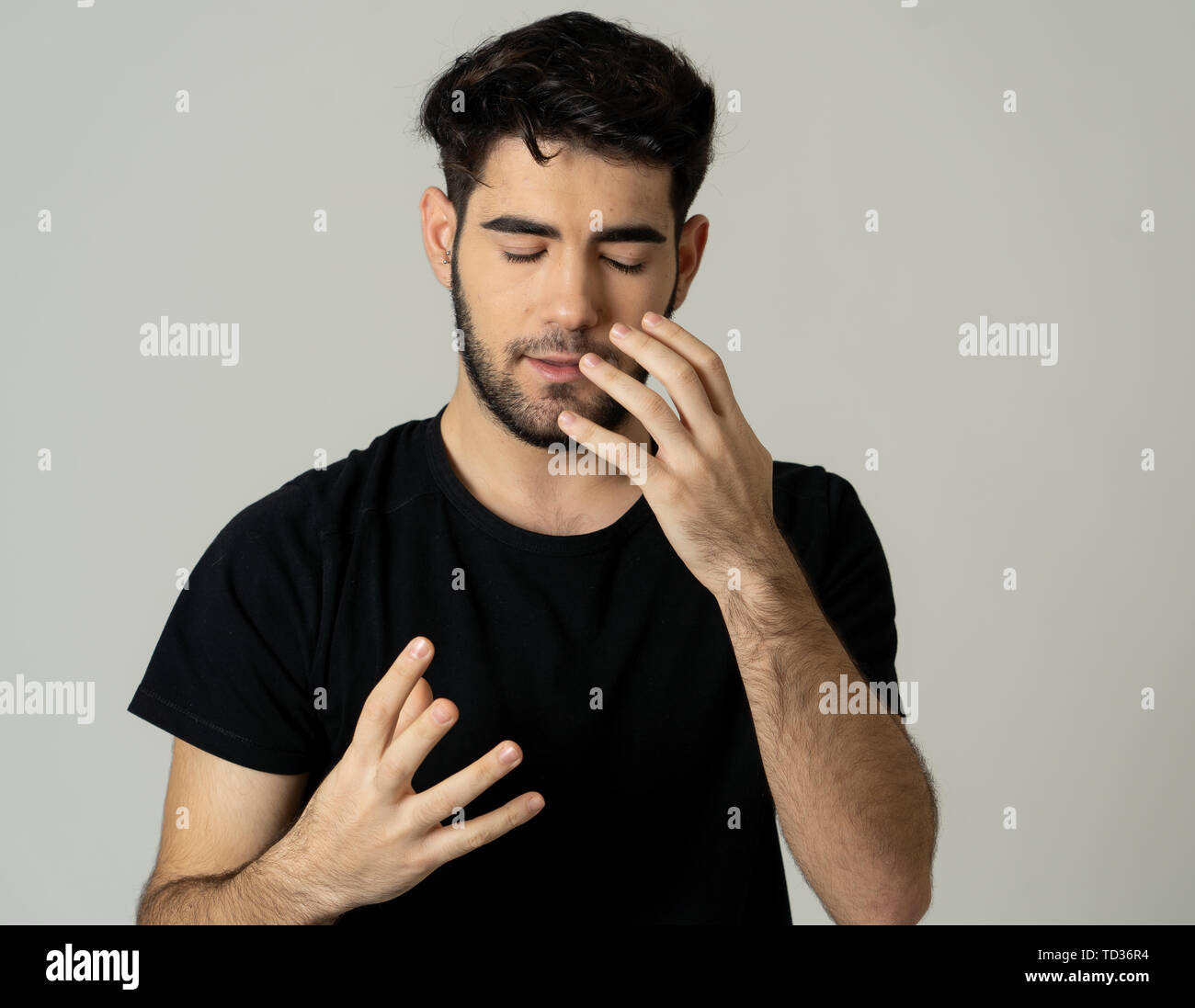 Portrait of angry and upset young man looking furious, aggressive and ...