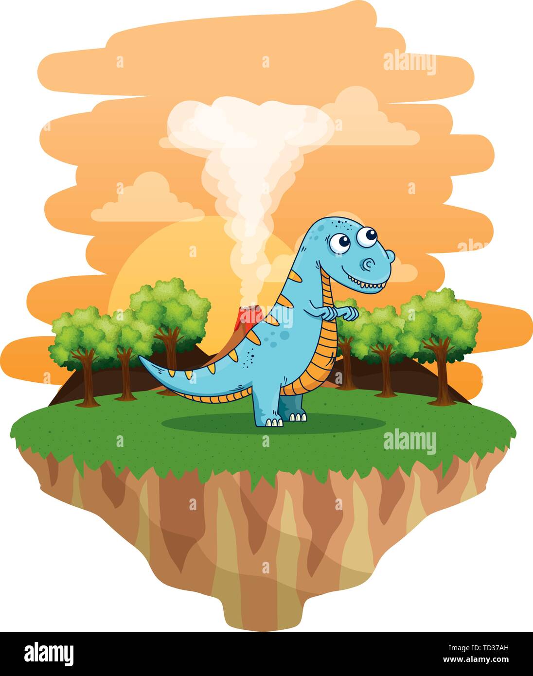 cute tyrannosaurus rex in the landscape Stock Vector Image & Art - Alamy