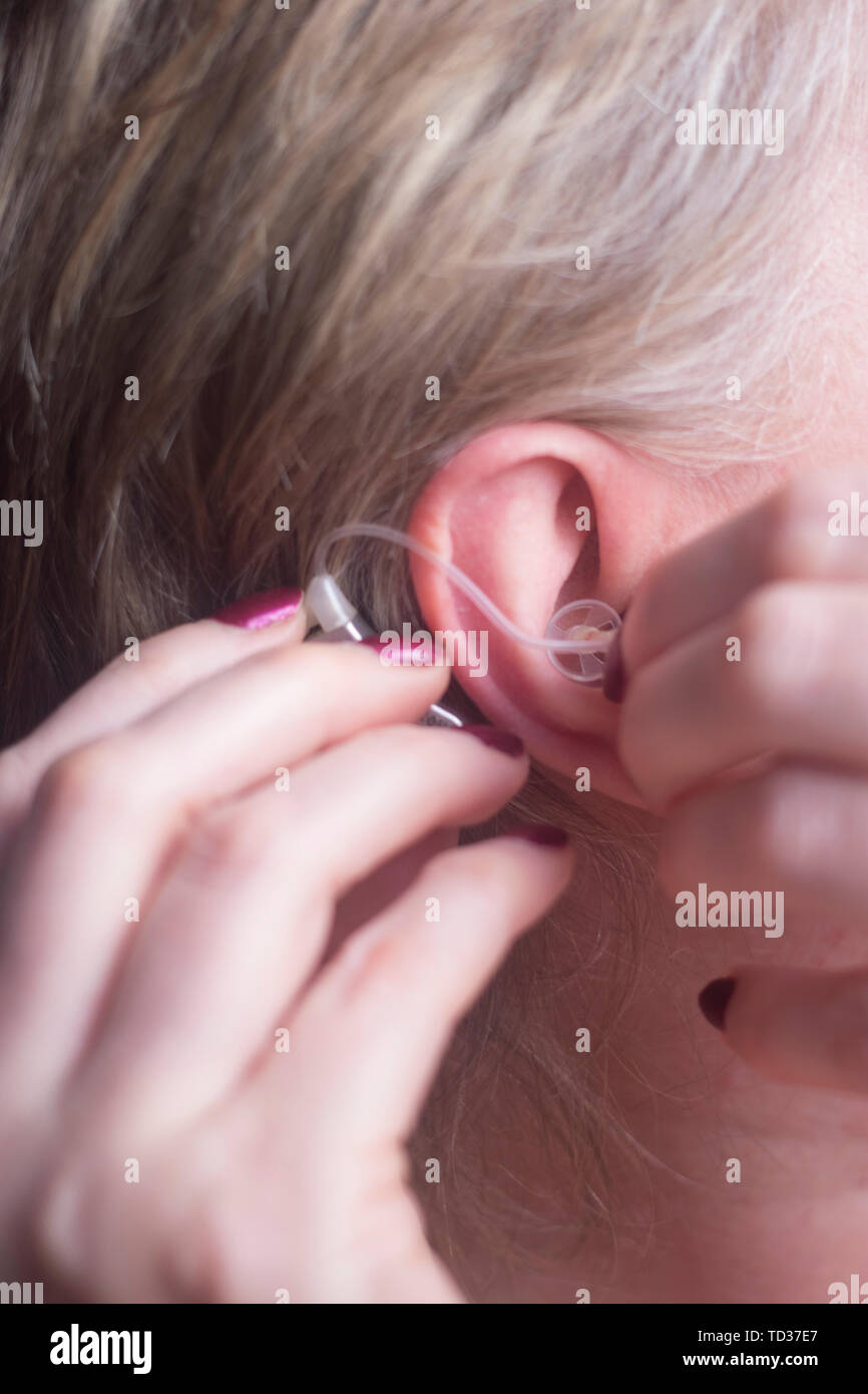 Digital modern technology for deaf people micro hearing aid Stock Photo ...