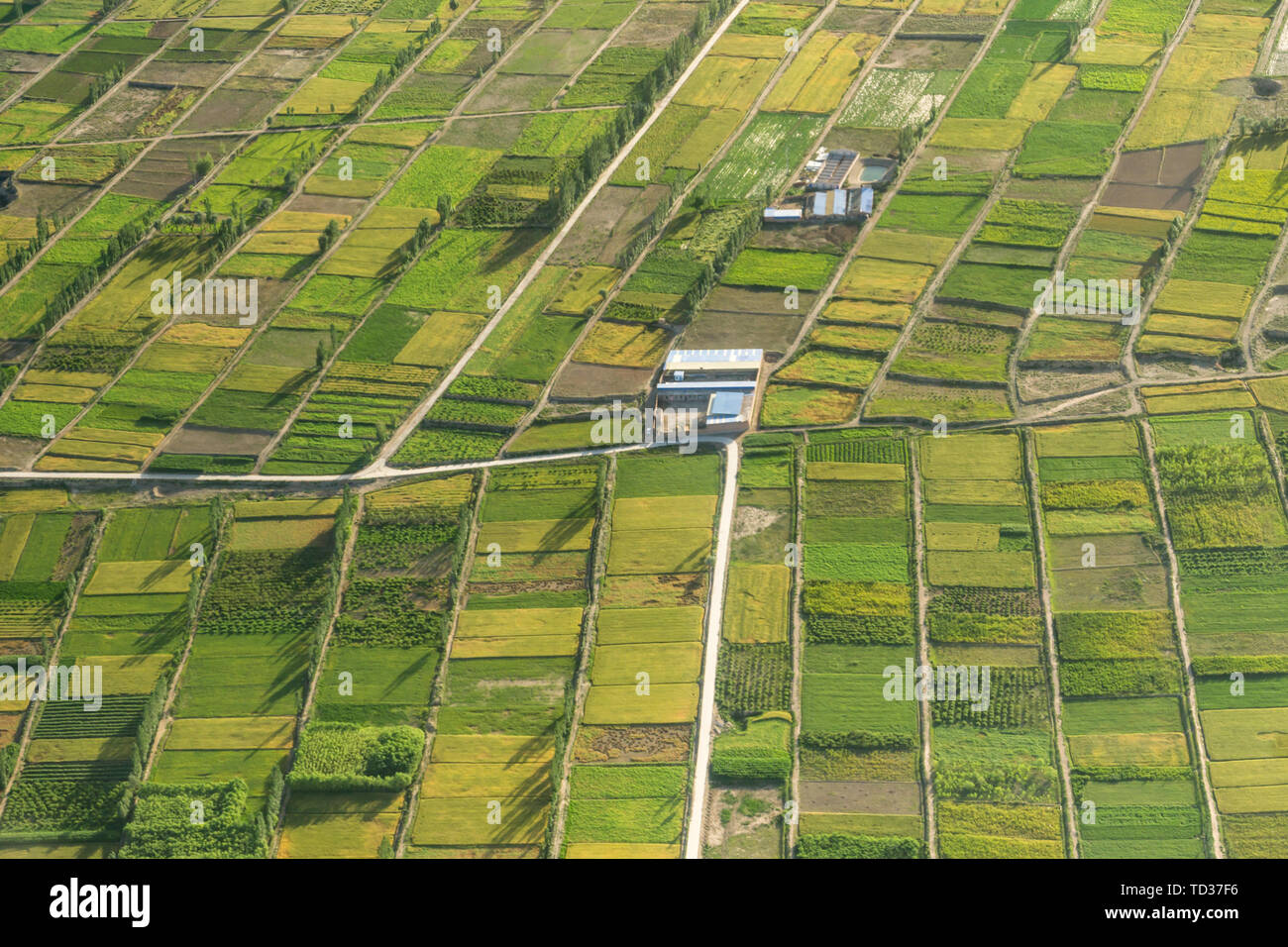 Aerial photography, country field roads Stock Photo - Alamy