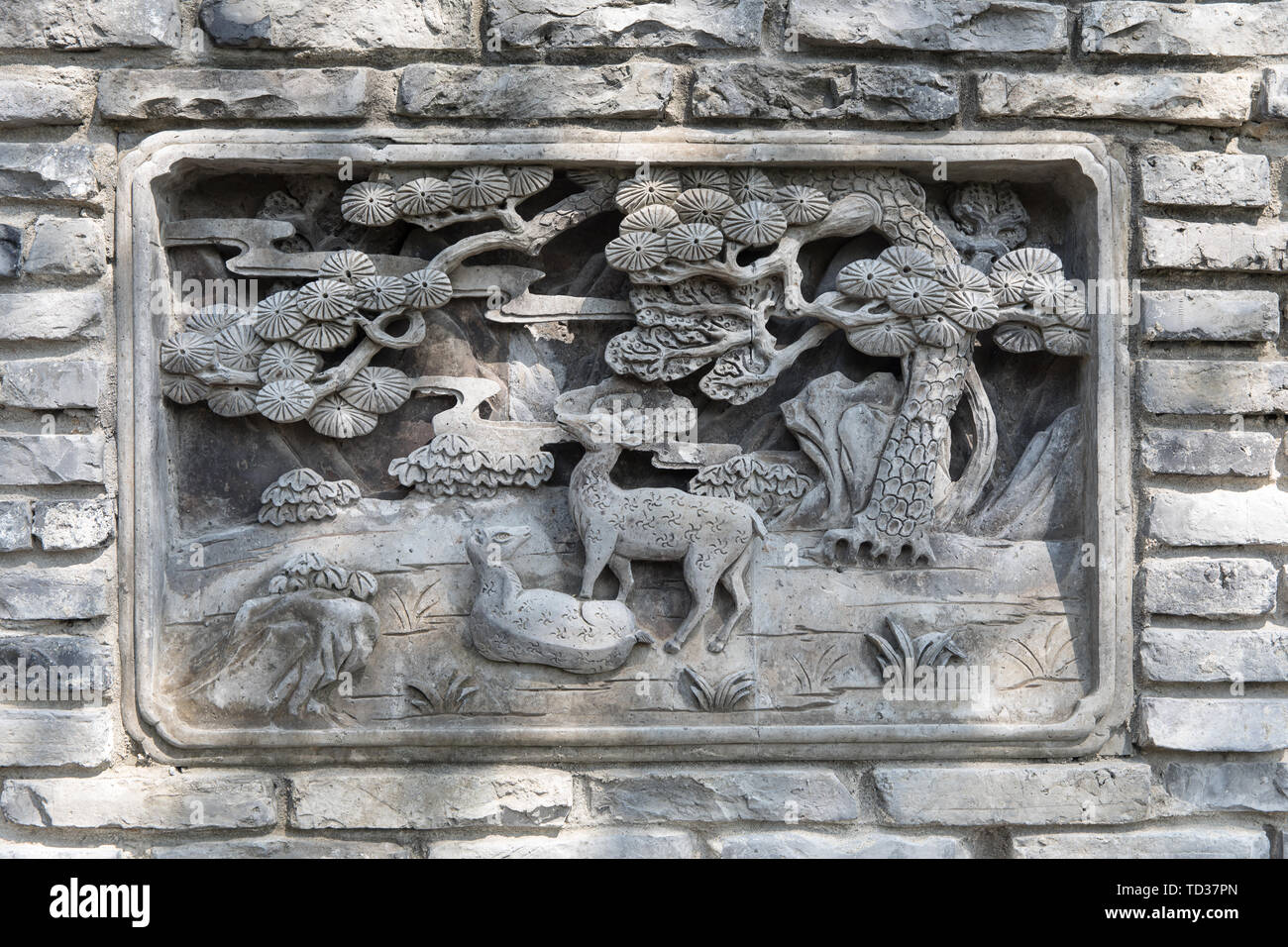 Ancient Chinese relief murals and stone carvings Stock Photo - Alamy