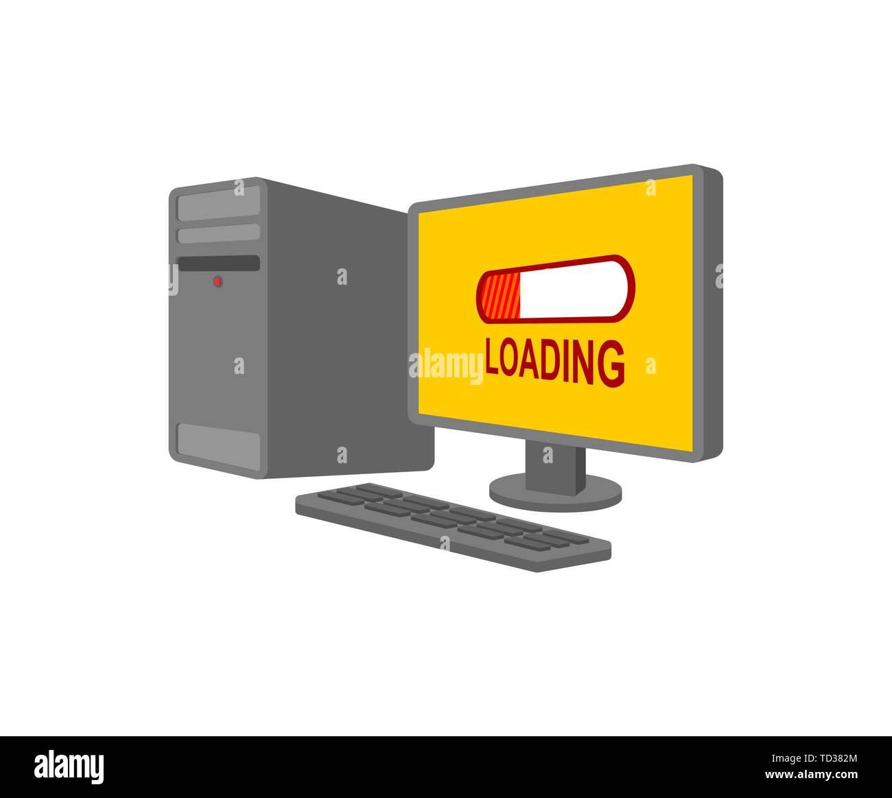 PC long loading. Computer froze vector illustration Stock Vector Image ...