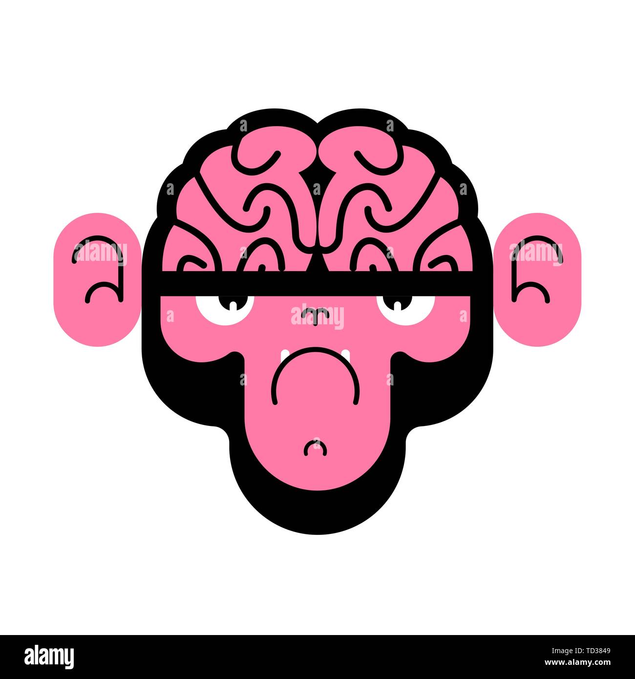 Monkey with brain. Gorilla with brains. Vector illustration Stock ...