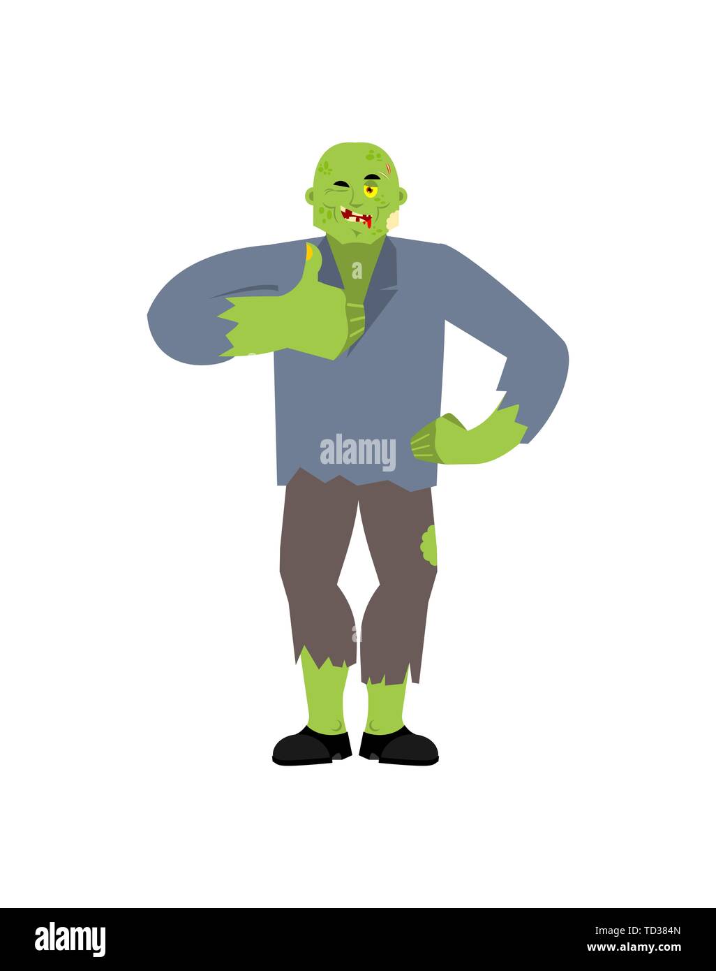 Zombie thumbs up and winks. Living Dead happy emotions avatar. Undead ...