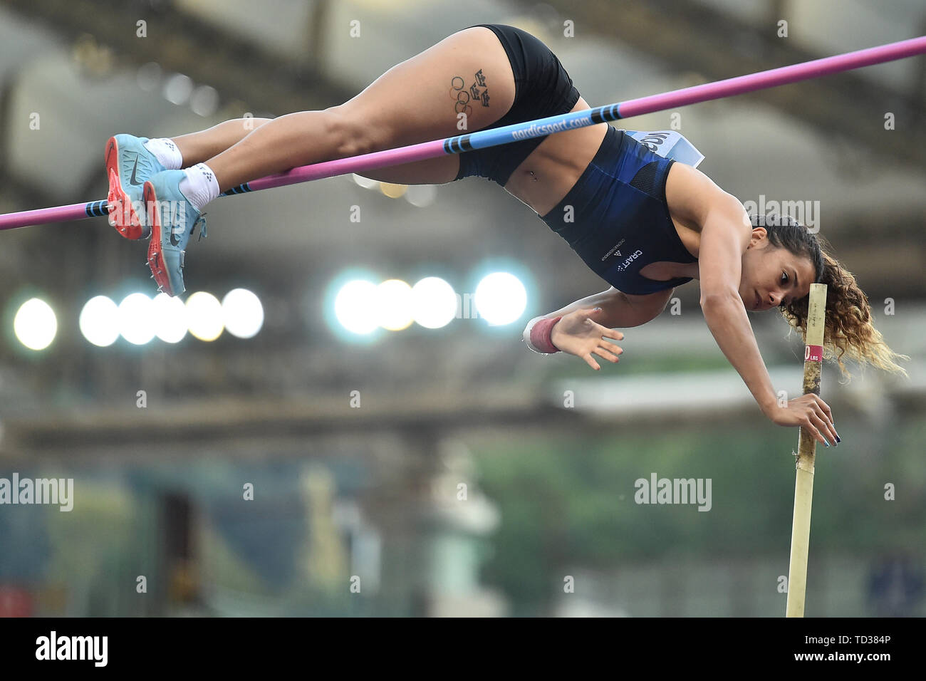 Angelica Bengtsson of Sweden competes in the women's pole vault at the ...