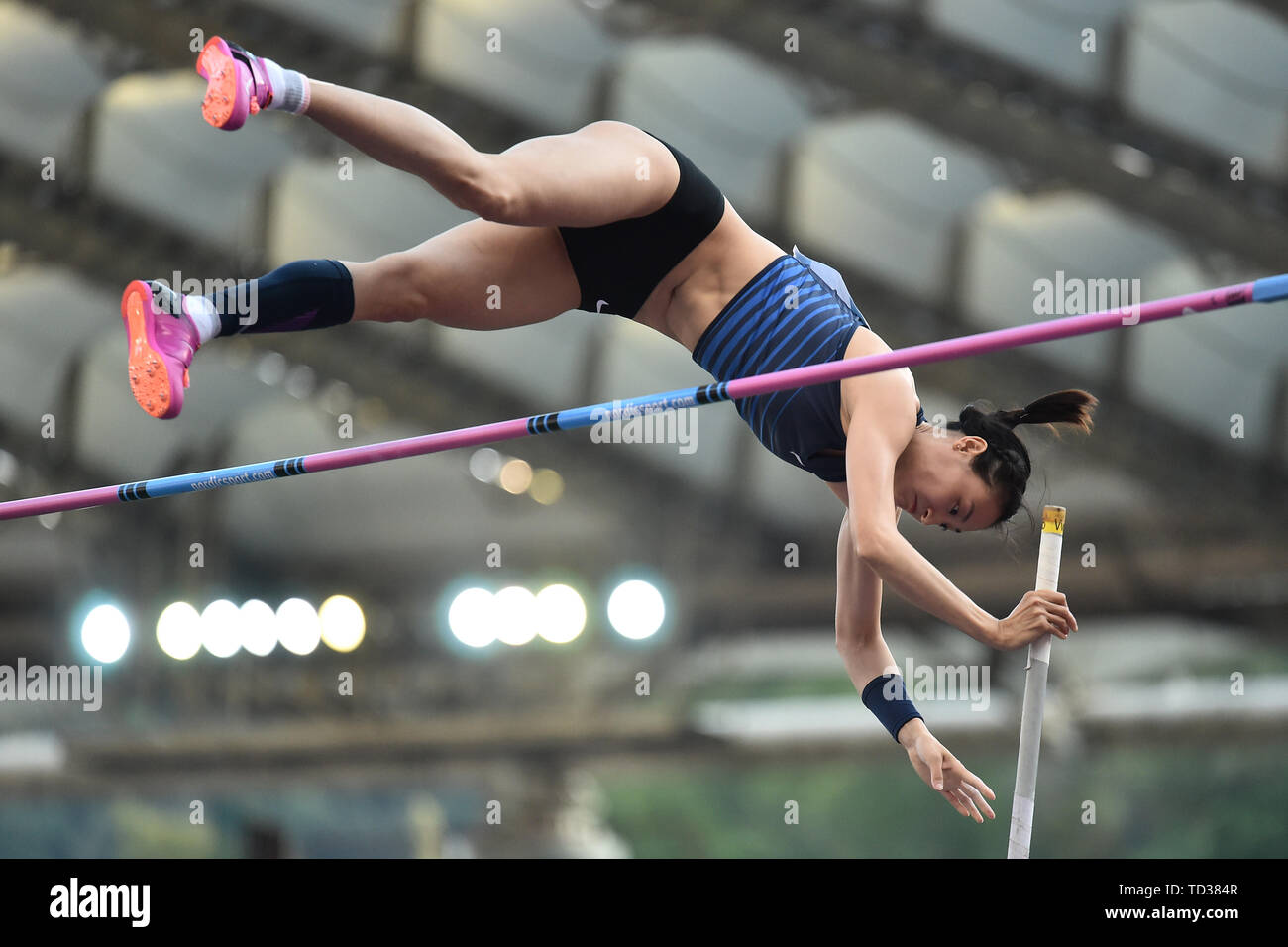 Li Ling of China competes in the women's pole vault at the IAAF Diamond ...