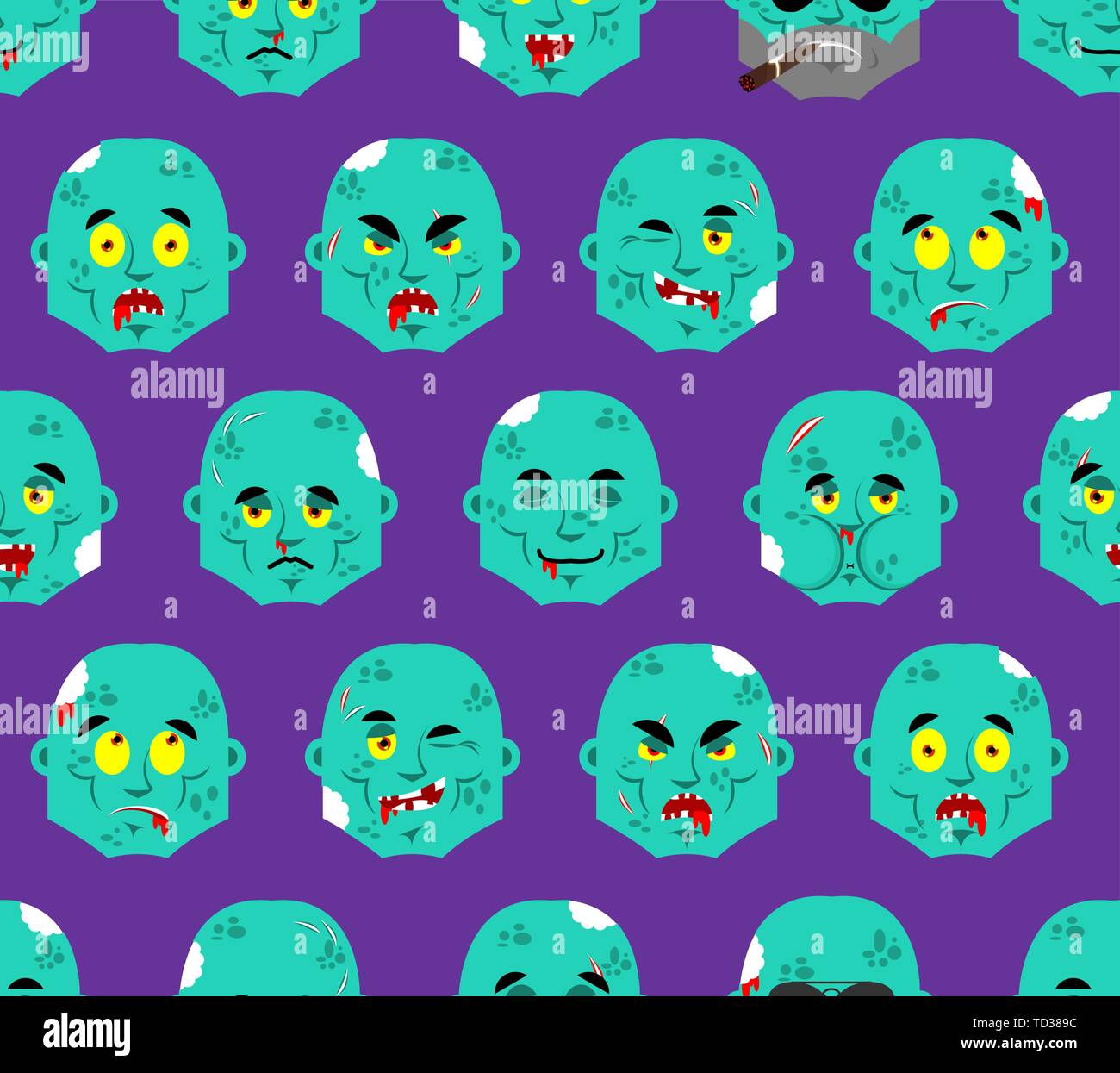 Zombie face pattern seamless. Zombies head background. Undead texture ...