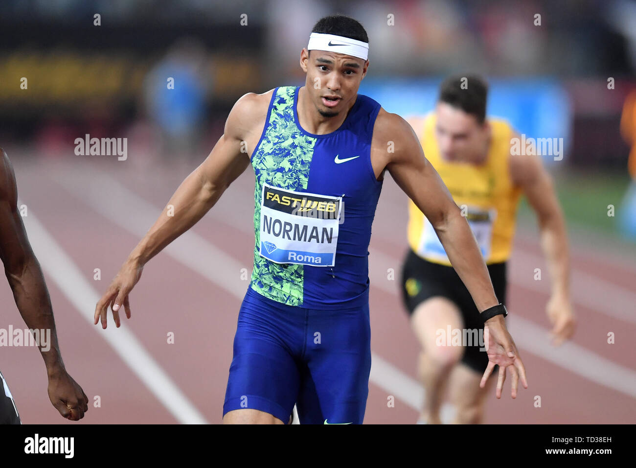 Michael Norman of United States competes to win in the men's 100m at ...