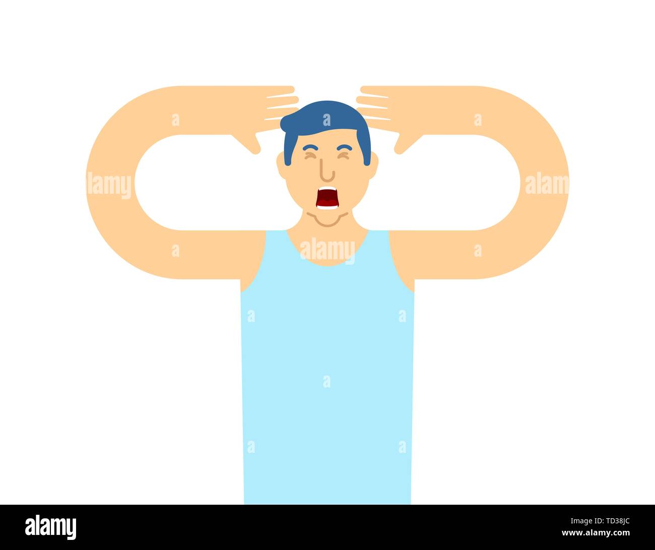 Man yawn isolated. Guy is yawning.Vector illustration Stock Vector ...