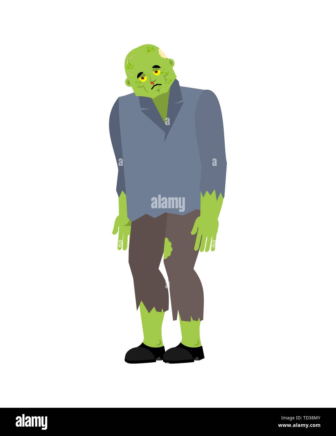 Zombie sad. Living Dead sorrowful. Undead dull. Vector illustration ...