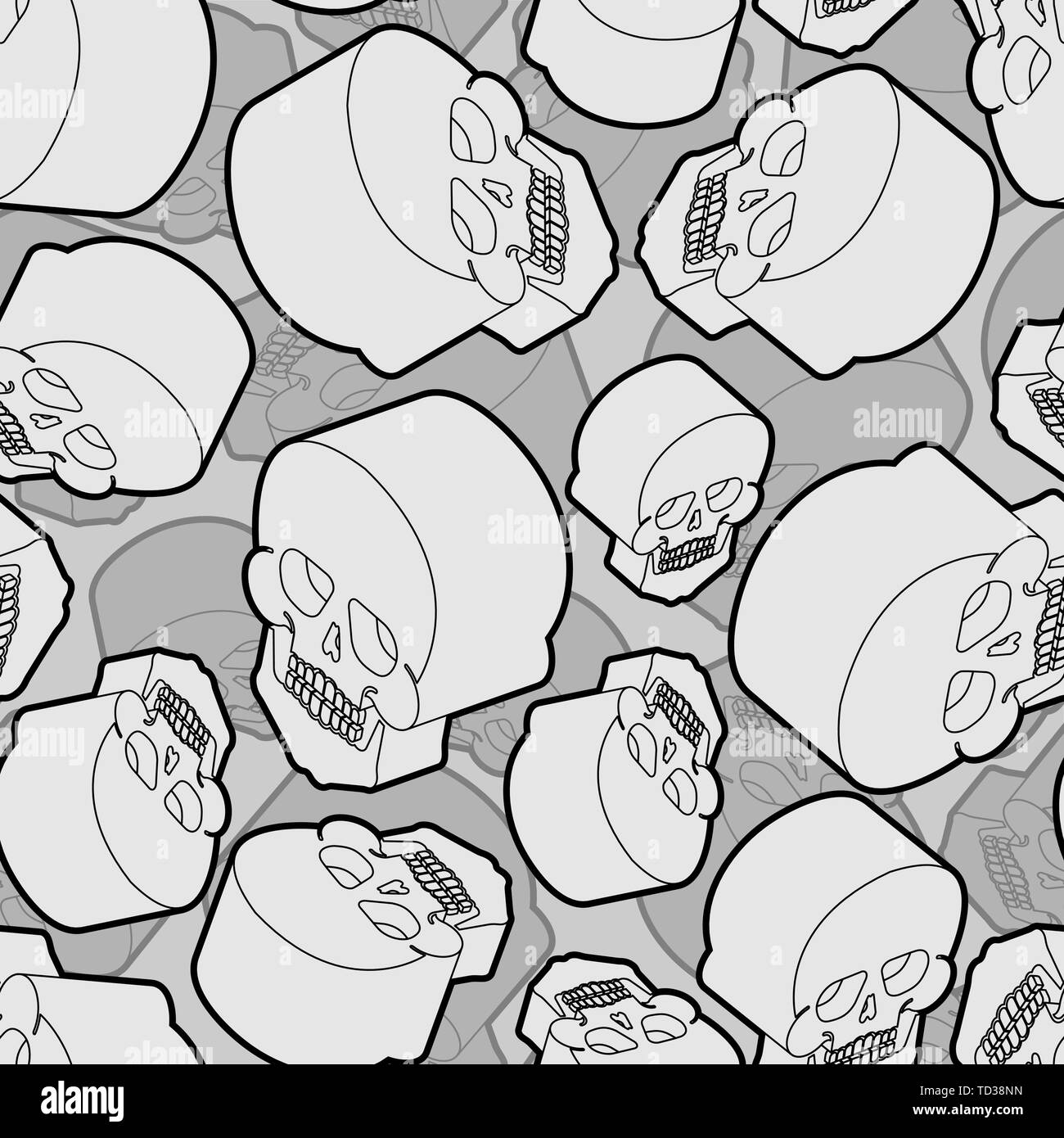 Skull pattern seamless. Skeleton background. undead texture Vector ...